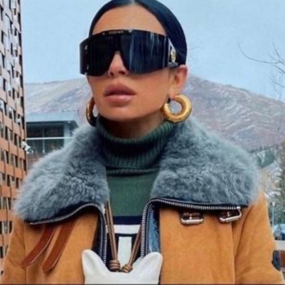 Versace | Accessories | Womens New Versace Ove4393 Gb1w Black Magnetic Lens Shield Womens ...